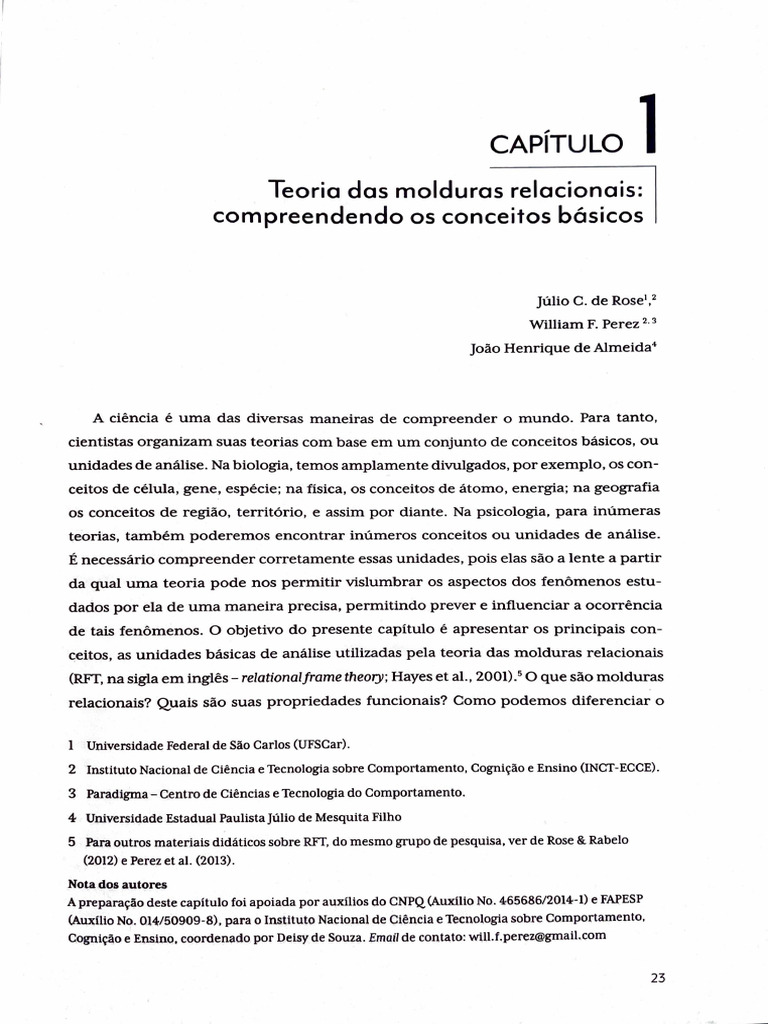 Teoria Das Molduras Relacionais Compreendendo Os Conceitos Basicos | PDF | Science | Aprendizado