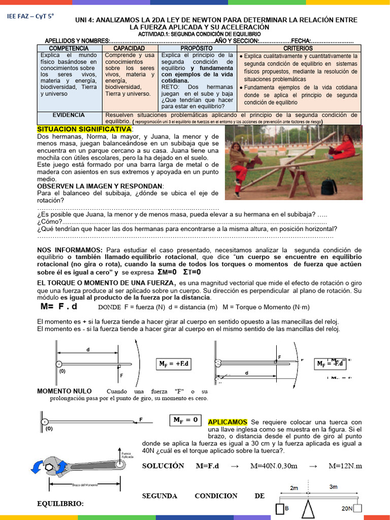 Uni4-Sesion-1 - 2da Cond Equilibrio | PDF | Esfuerzo de torsión | Física