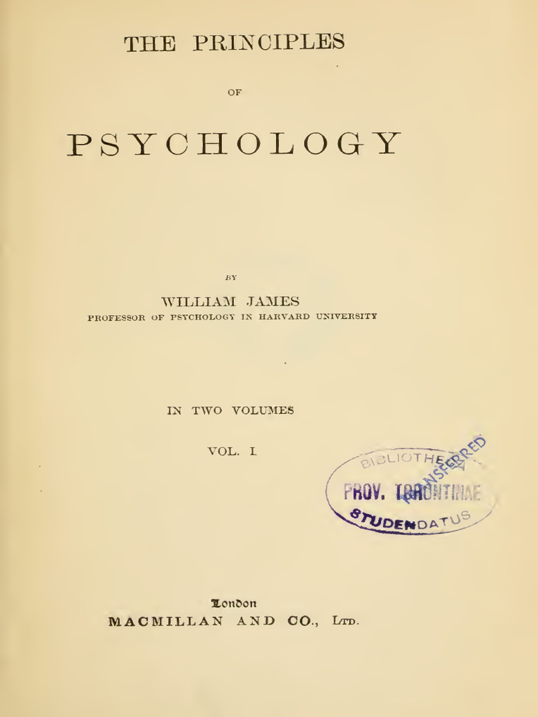 Principles of Psychology by William James | PDF | Stimulus (Physiology ...