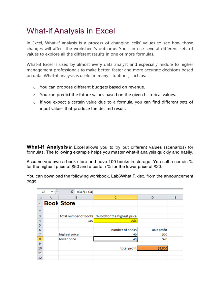 Bai 4 Practical | PDF | Microsoft Excel | Sensitivity Analysis