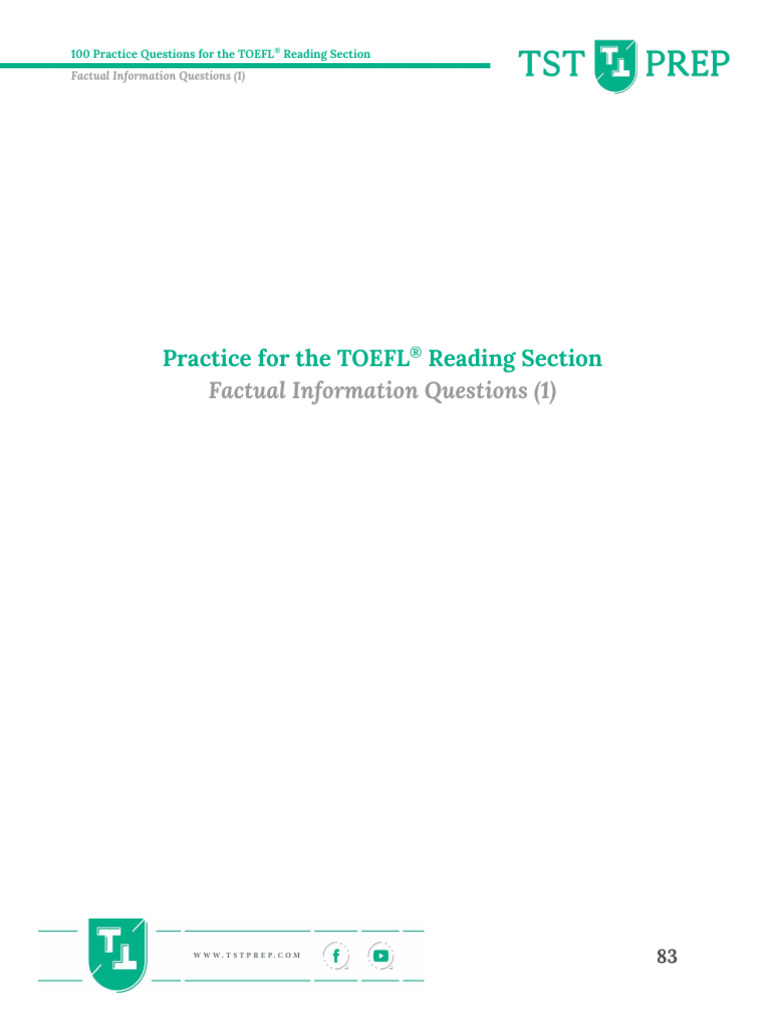TOEFL Reading - Factual Information | PDF | Heat | Hearing Loss