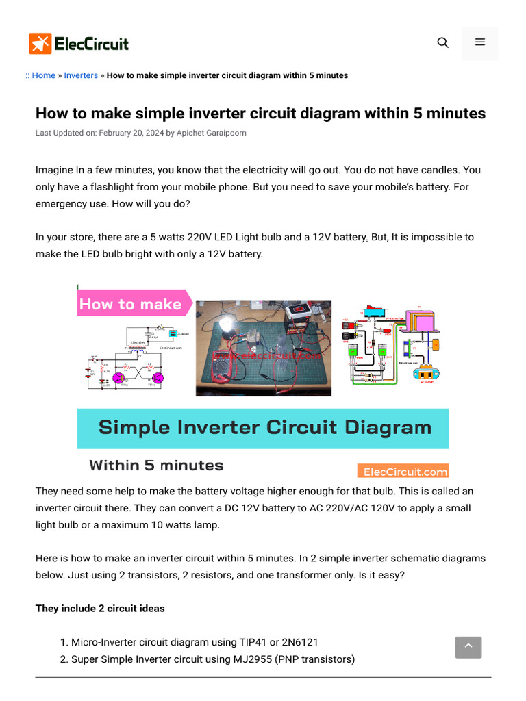 Simple Inverter Circuit Guide | PDF | Power Inverter | Electronic Circuits