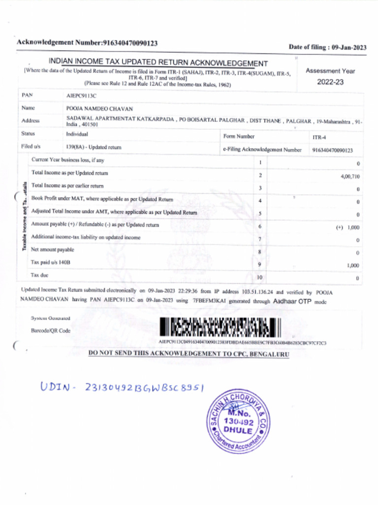 Pooja Chavhan Itr 22-23 | PDF