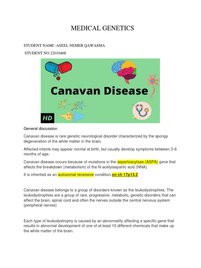 MEDICAL GENETICS | PDF | Myelin | Genetic Disorder