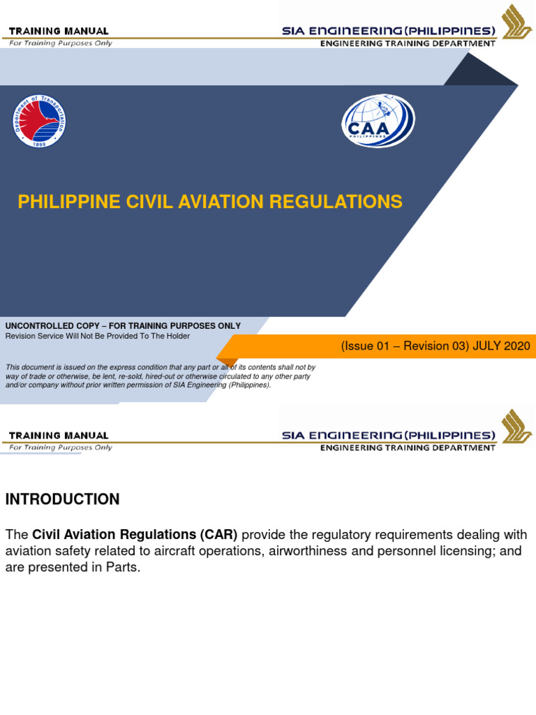 PCAR Recurrent Online Training Manual - (Issue 01 - Revision 03) JULY ...