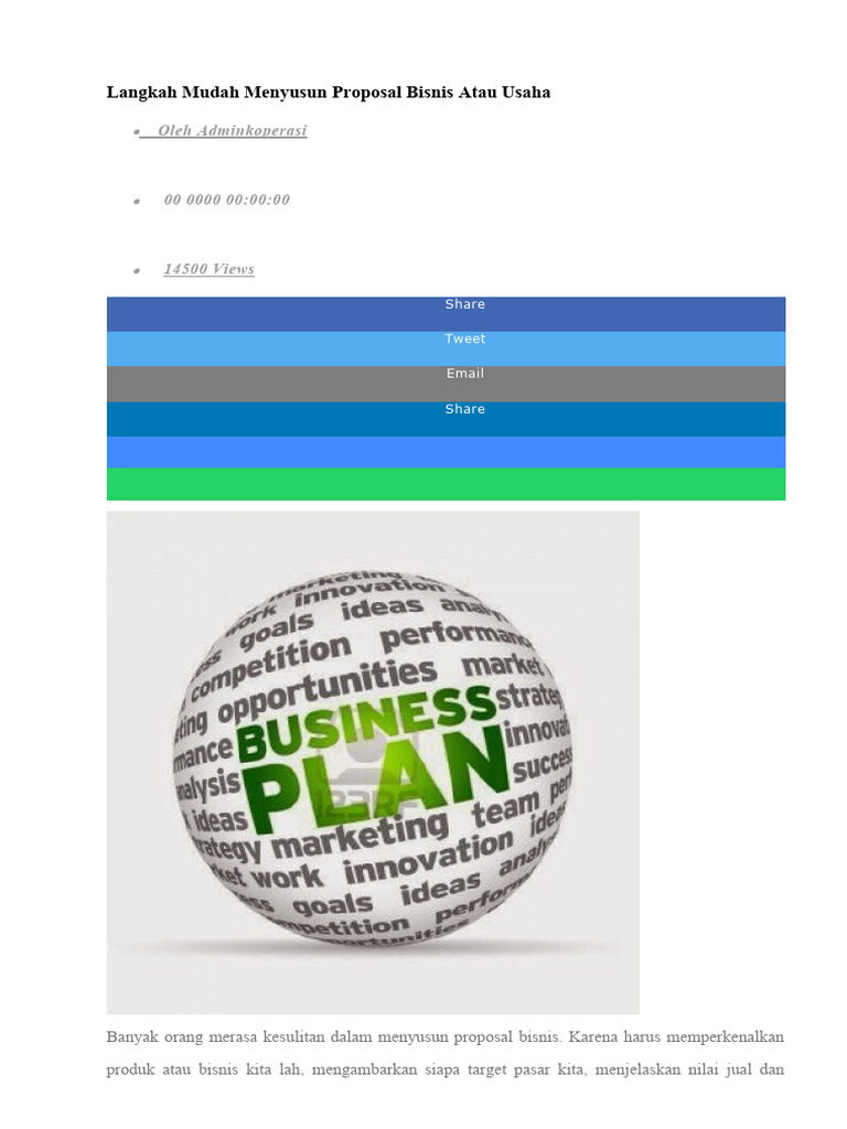 Langkah Mudah Menyusun Proposal Bisnis Atau Usaha | PDF