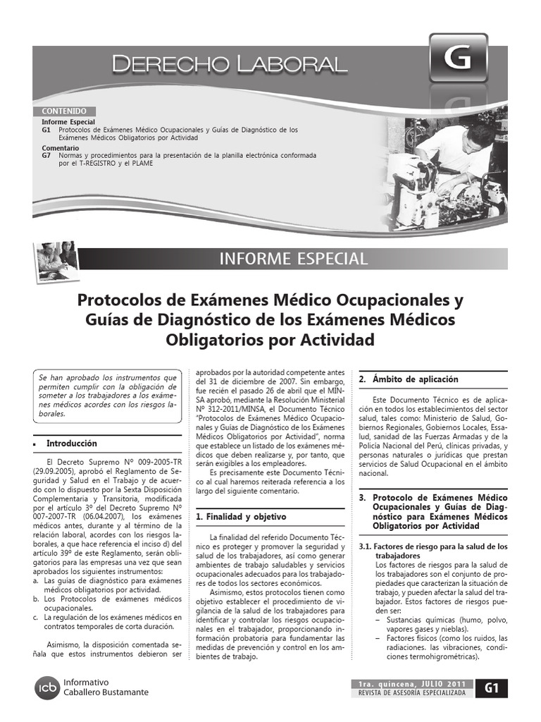 013 Protocolos De Exámenes Médico Ocupacionales Y Guías De Diagnóstico