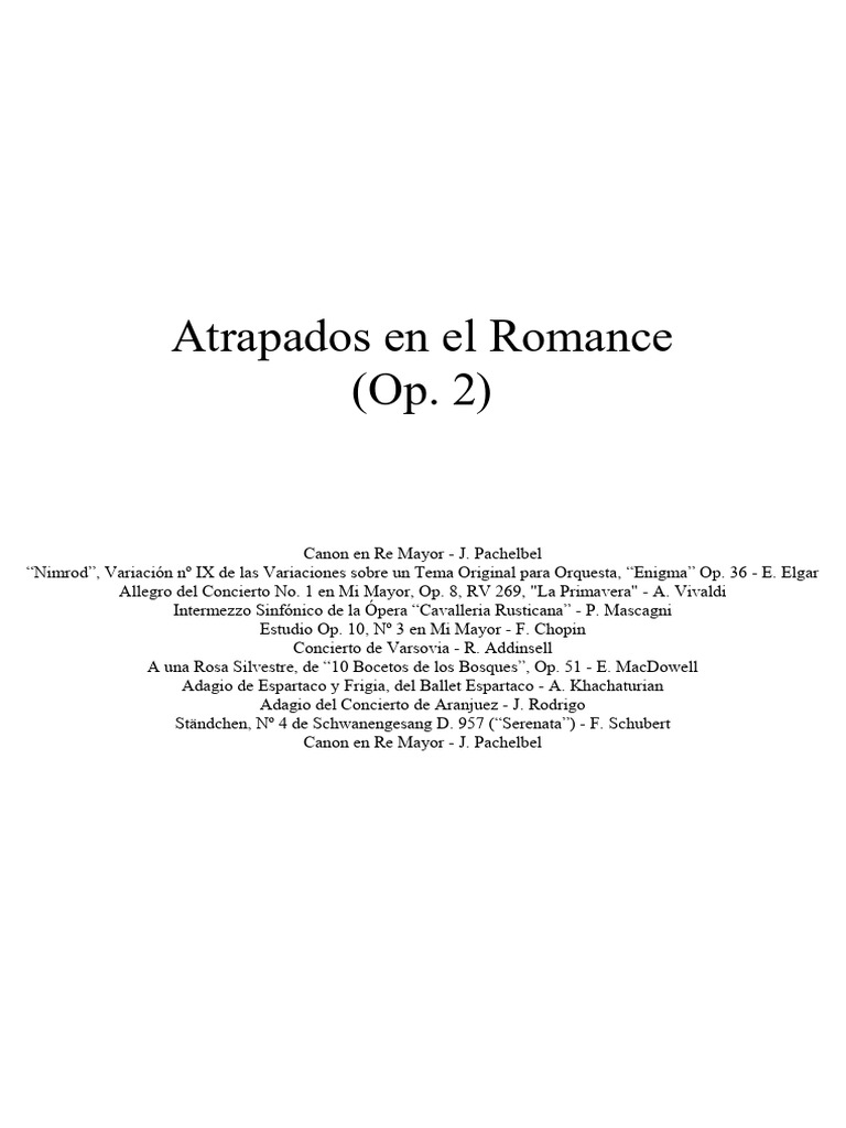 Atrapados en el Romance op. 2 | PDF | Compositions | Musical Compositions
