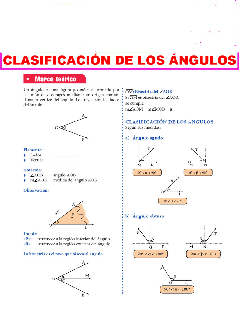 Clasificación-de-los-Ángulos-Para-Primer-Grado-de-Secundaria | PDF ...