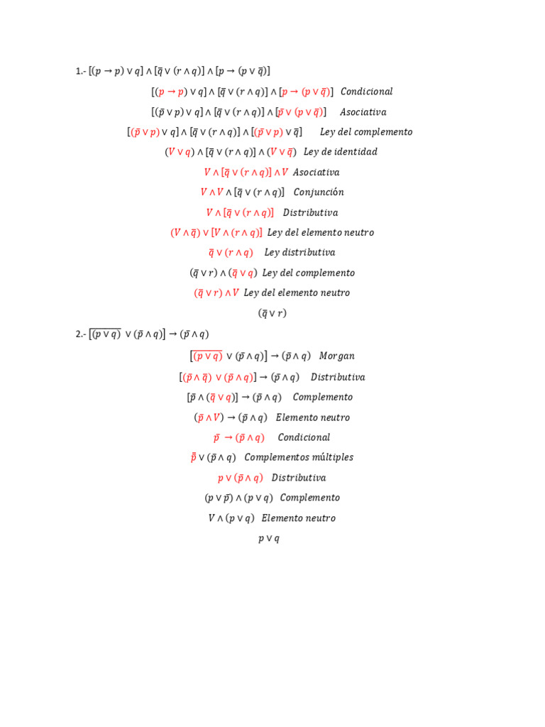 Simplificaciones de Proposiciones Lógicas | PDF