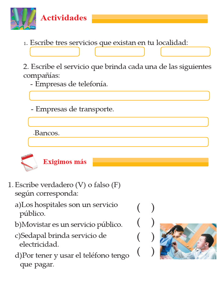 ACTIVIDAD Servicios Publicos y Privados Para Tercero | PDF
