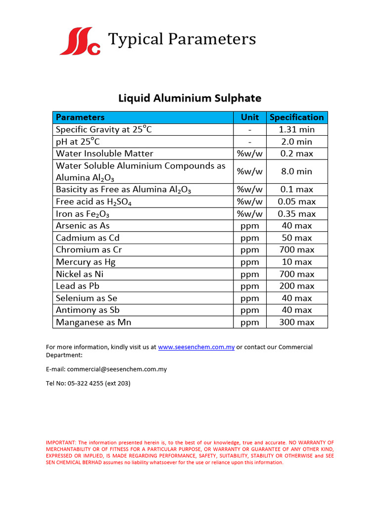 Liquid-Aluminium-Sulphate TDS | PDF
