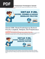 Sintaks pembelajaran Project Based Learning | PDF