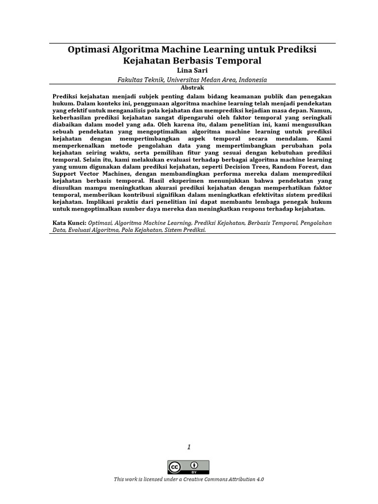 Optimasi Algoritma Machine Learning Untuk Prediksi Kejahatan Berbasis ...