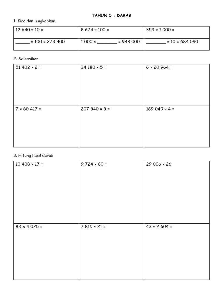 Latihan Matematik Tahun 5 | PDF