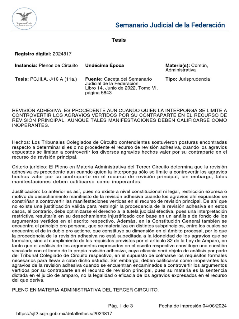 Agravios Inoperantes | PDF | Caso de ley | Justicia