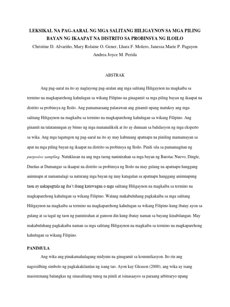 BSED Filipino 4A | PDF