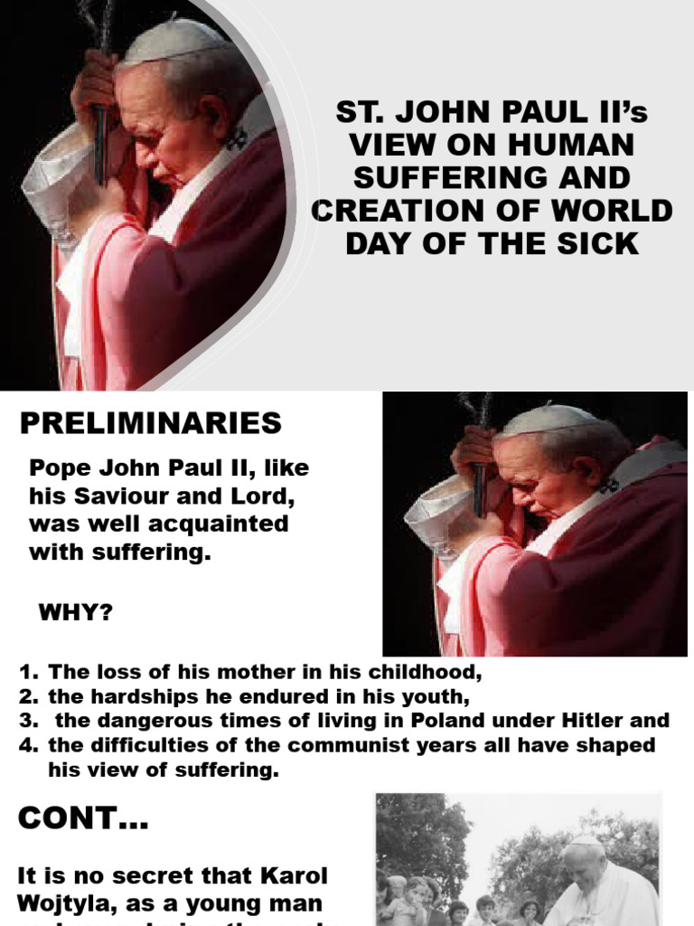 John Paul II on Suffering & World Day of the Sick | PDF | Suffering ...