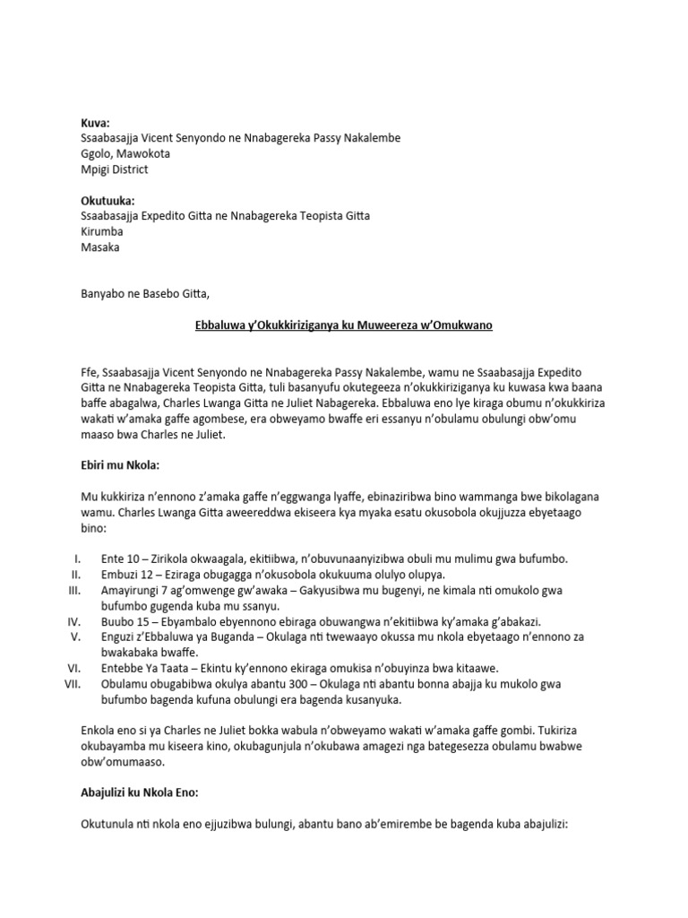 Letter Mu Luganda | PDF | Bantu