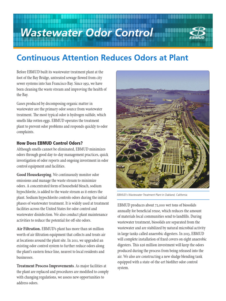 Wastewater Odor Control Fact Sheet - May2013 | PDF | Sewage Treatment ...