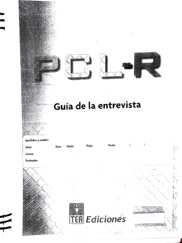 PCL-R Manual Entrevista Hoja de Puntuación | PDF | Crecimiento personal y profesional