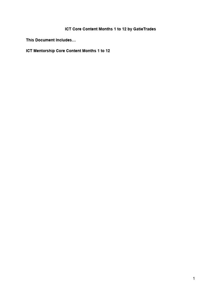 ICT Mentorship Core Content Overview | PDF | Market Liquidity | Day Trading