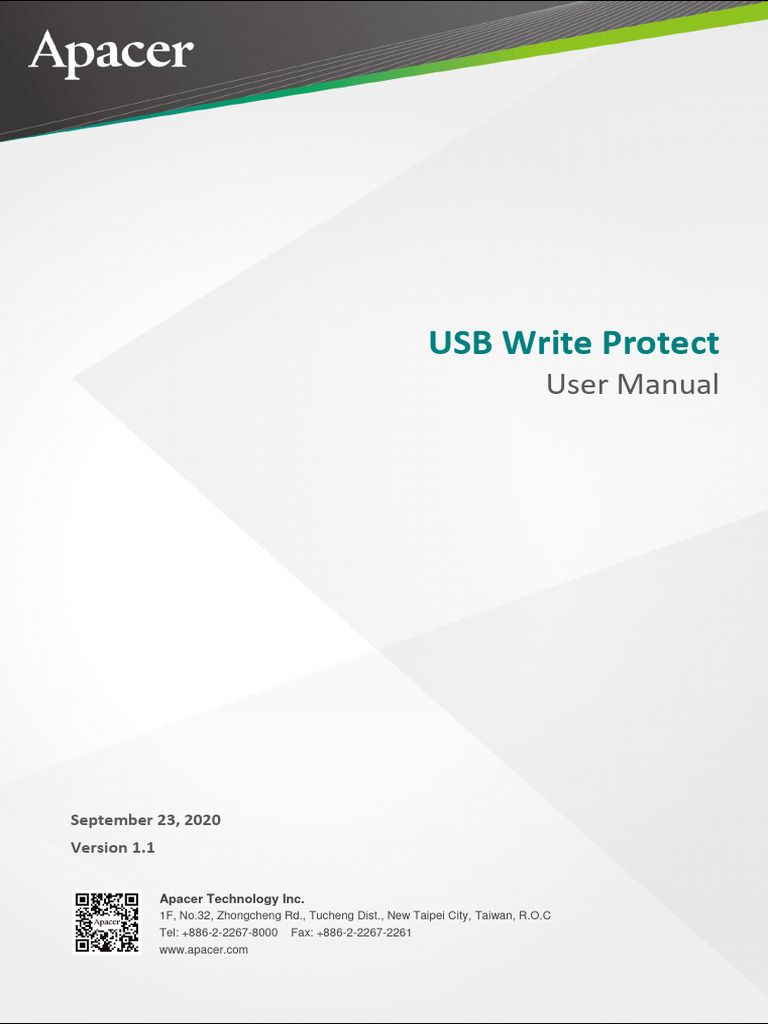 Apacer - USB Write Protect - User Manual - v1.1 - JP | PDF | Usb | Usb Flash Drive