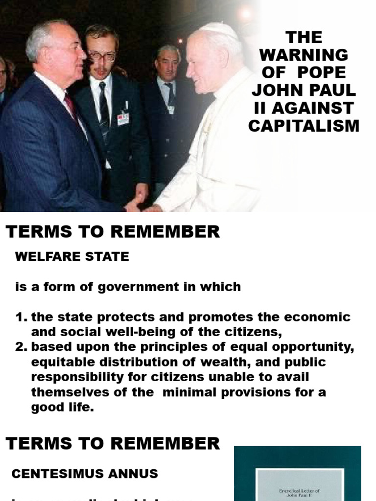 The Teaching of John Paul Ii On Capitalism | PDF | Capitalism | Economies