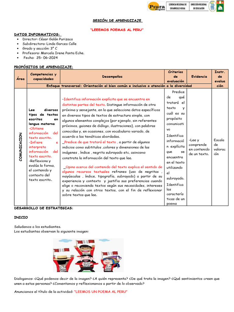 Estructura y Análisis de Poemas para Niños | PDF | Evaluación | Rima