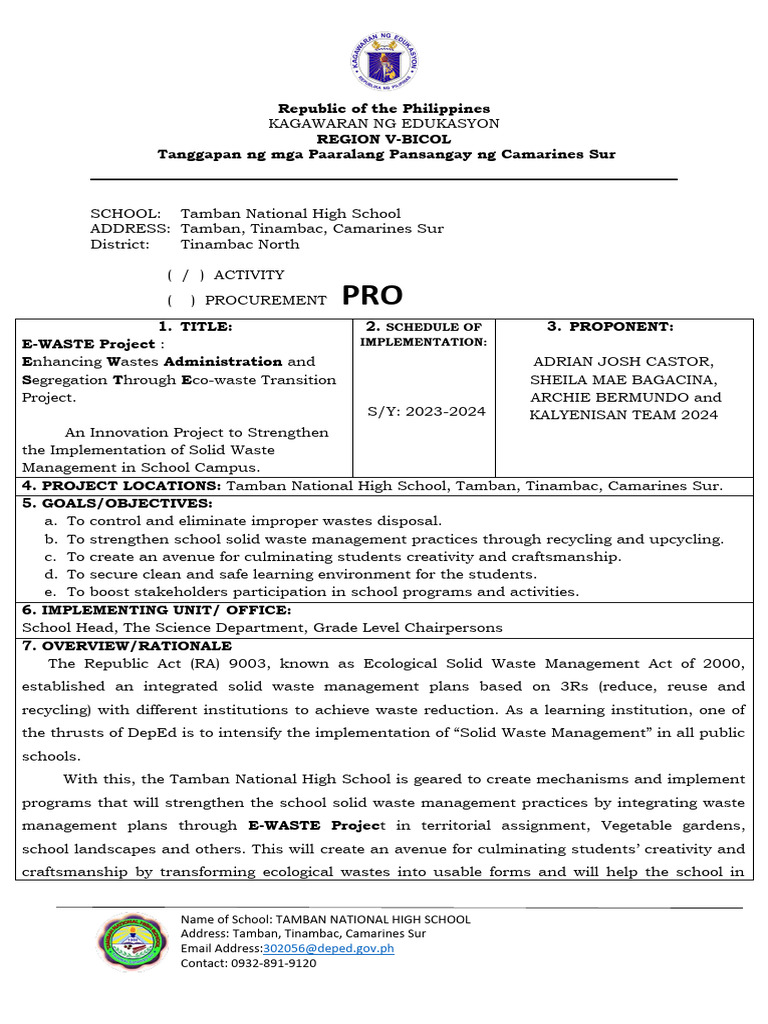 E Waste Transition Project FInal | PDF | Waste Management | Waste