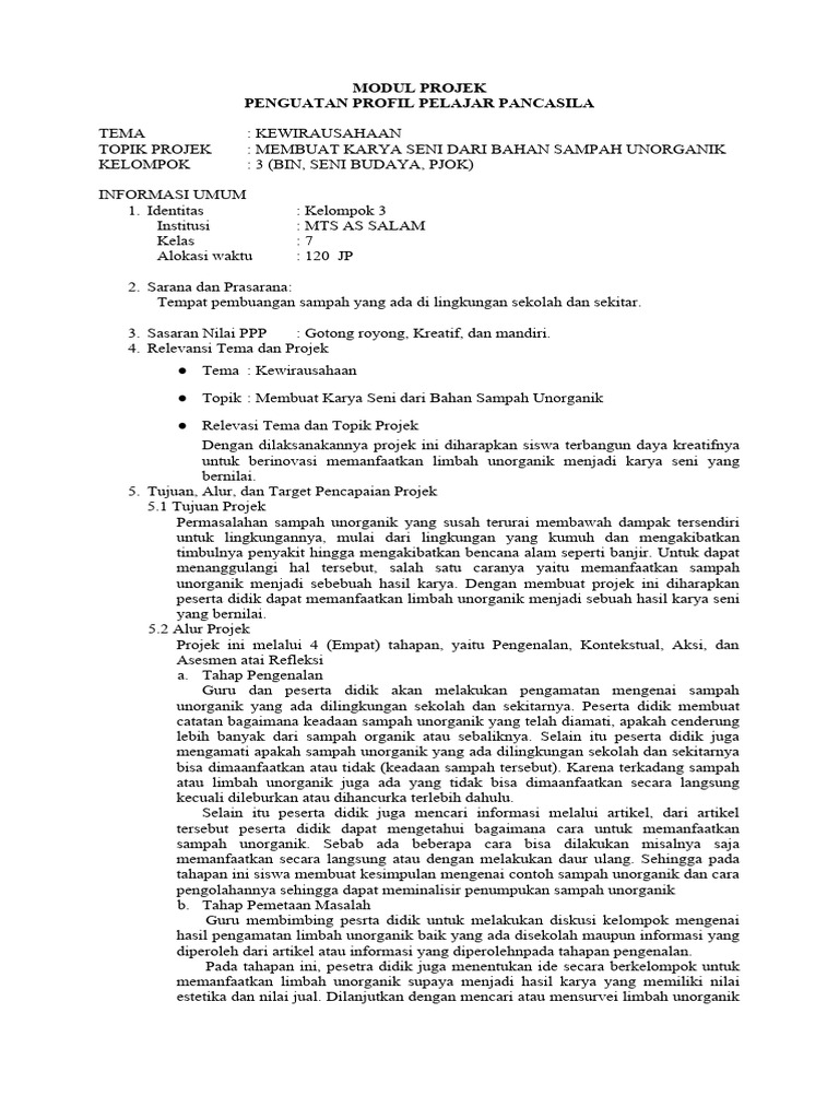 Modul Projek 3 | PDF