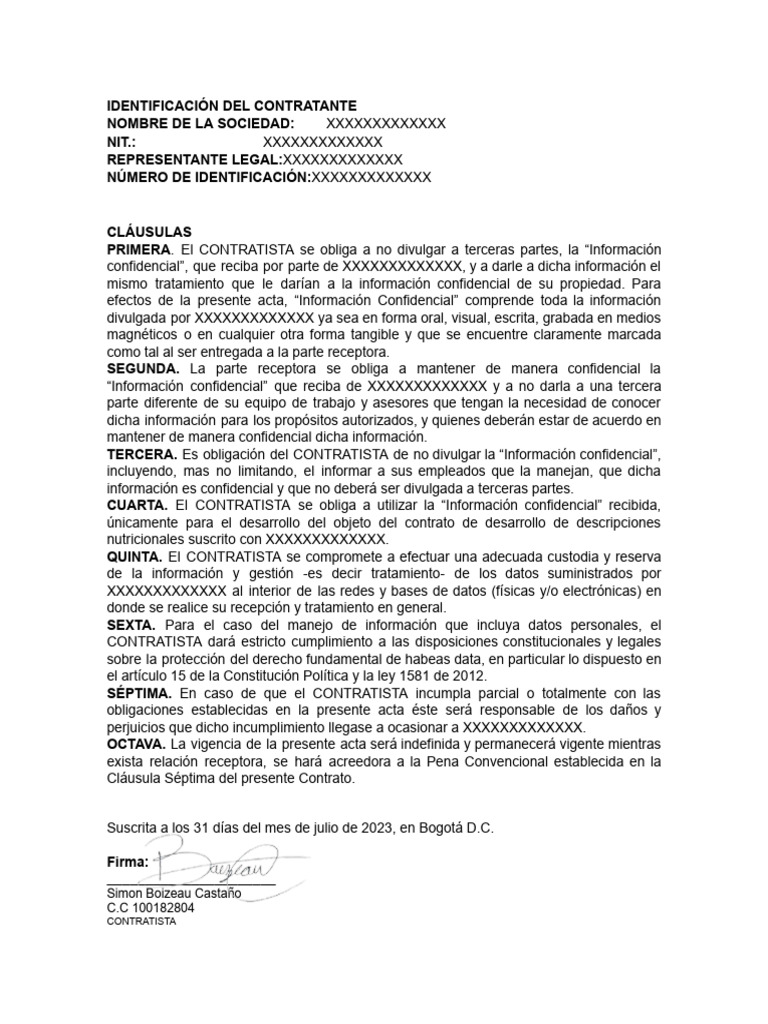 Acta Confidencialidad | PDF | Gobierno | Justicia