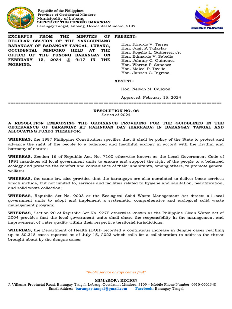 Ord. No. 02 - Clean-Up-Barkada | PDF | Justice | Crime & Violence