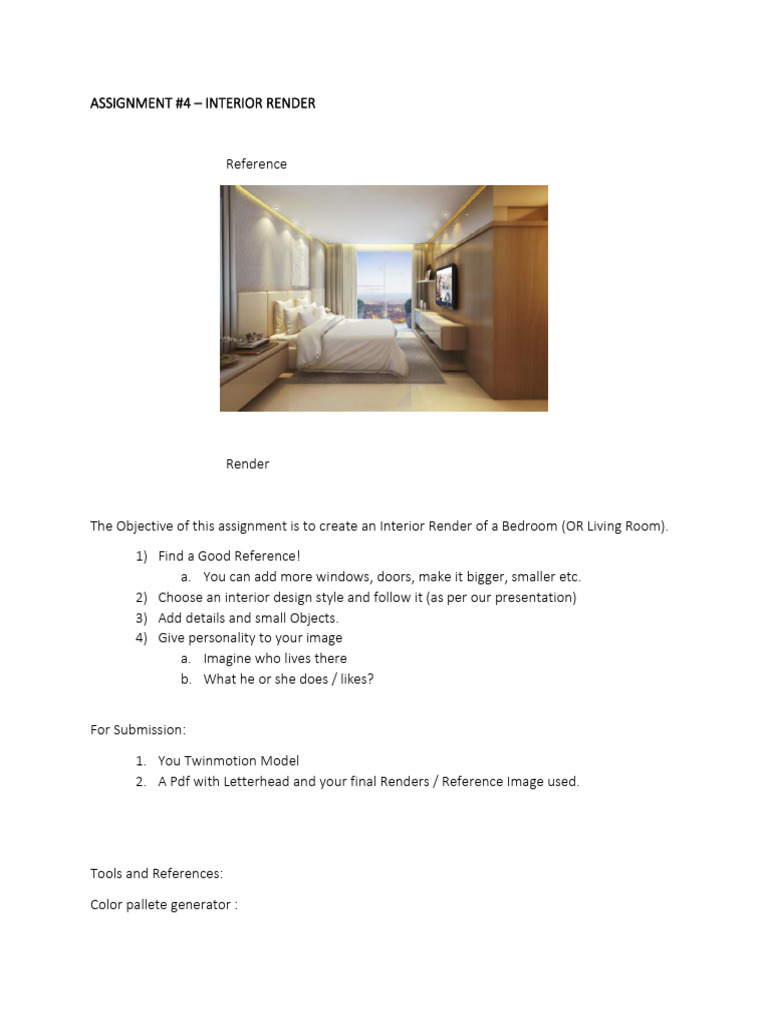 ASSIGNMENT #4 Interior Render - 2022 | PDF