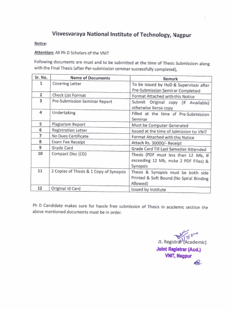 Documents For Thesis Submission | PDF