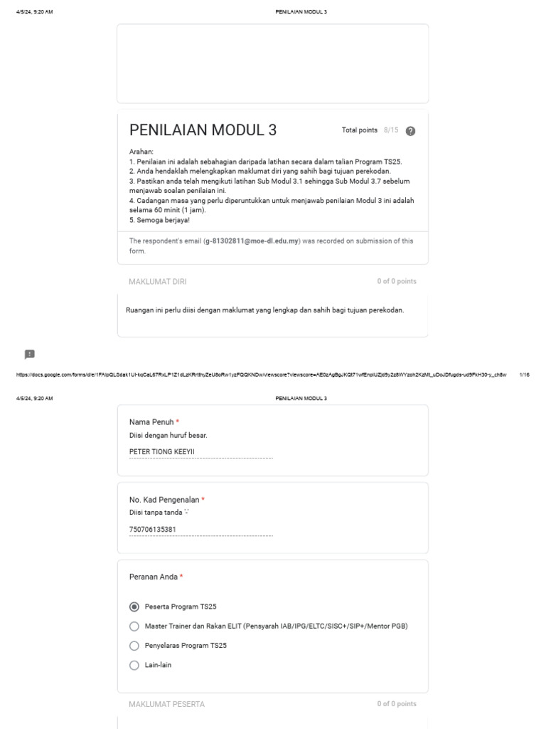 Penilaian Modul 3 | PDF