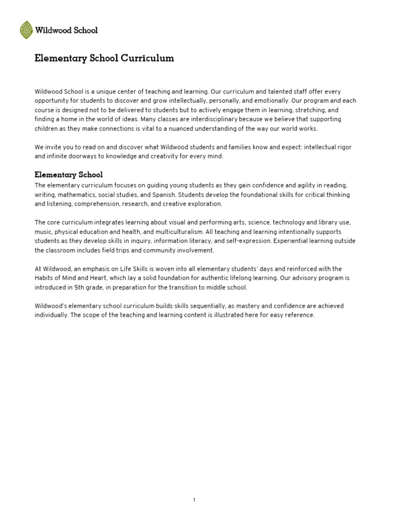 Elementary School Curriculum | PDF | Earth Sciences | Mathematics