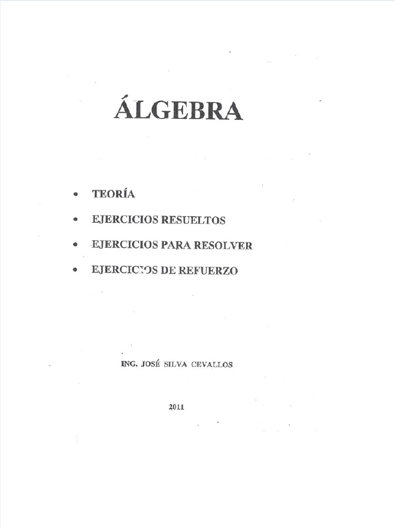 Libro de Álgebra - José Silva | PDF