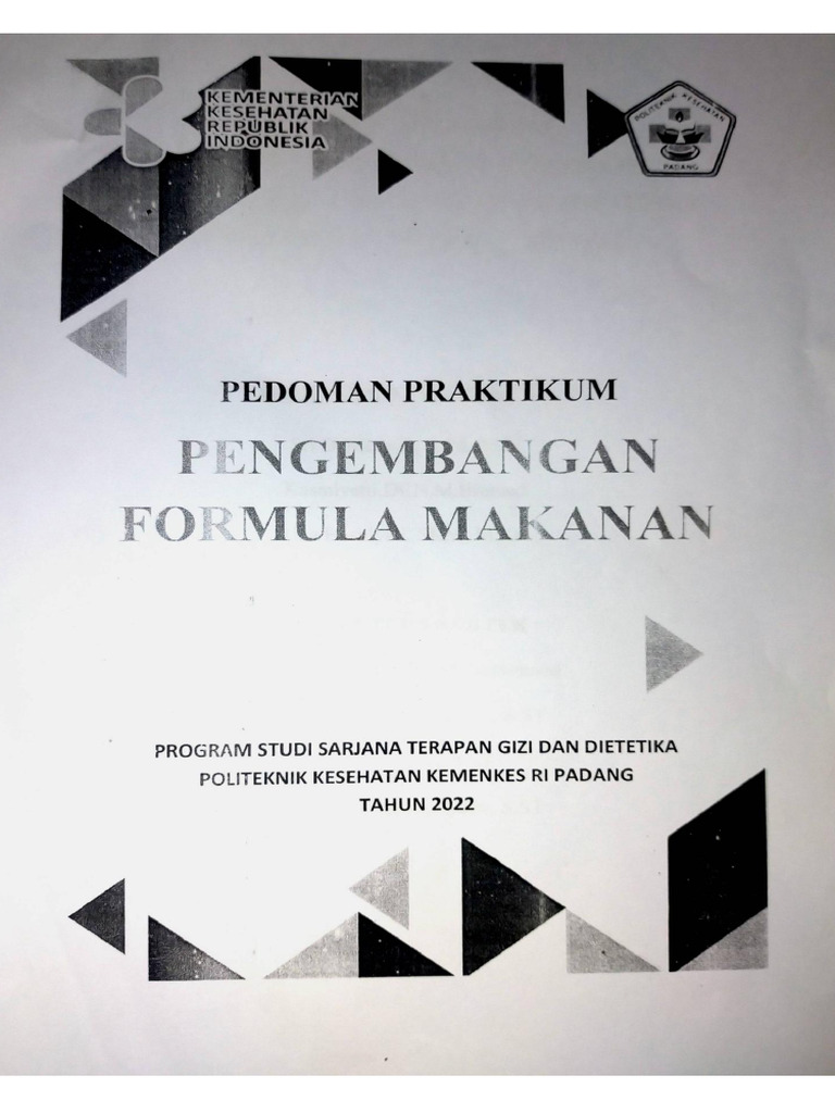Pedoman Pratikum Peng - Formula Makanan | PDF