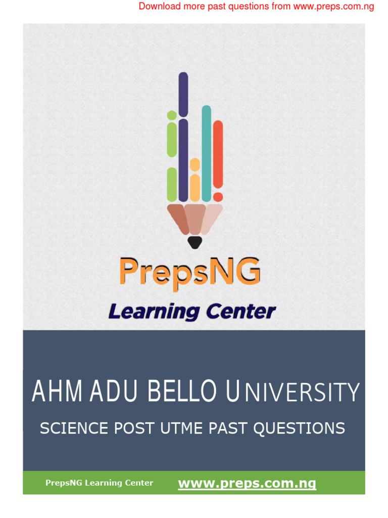 ABU Zaria Post UTME Past Questions For Sciences | PDF | Acid | Hydroxide