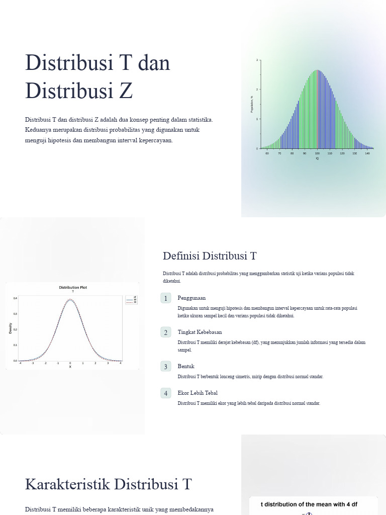 Distribusi T N Distribusi Z | PDF | Sains & Matematika