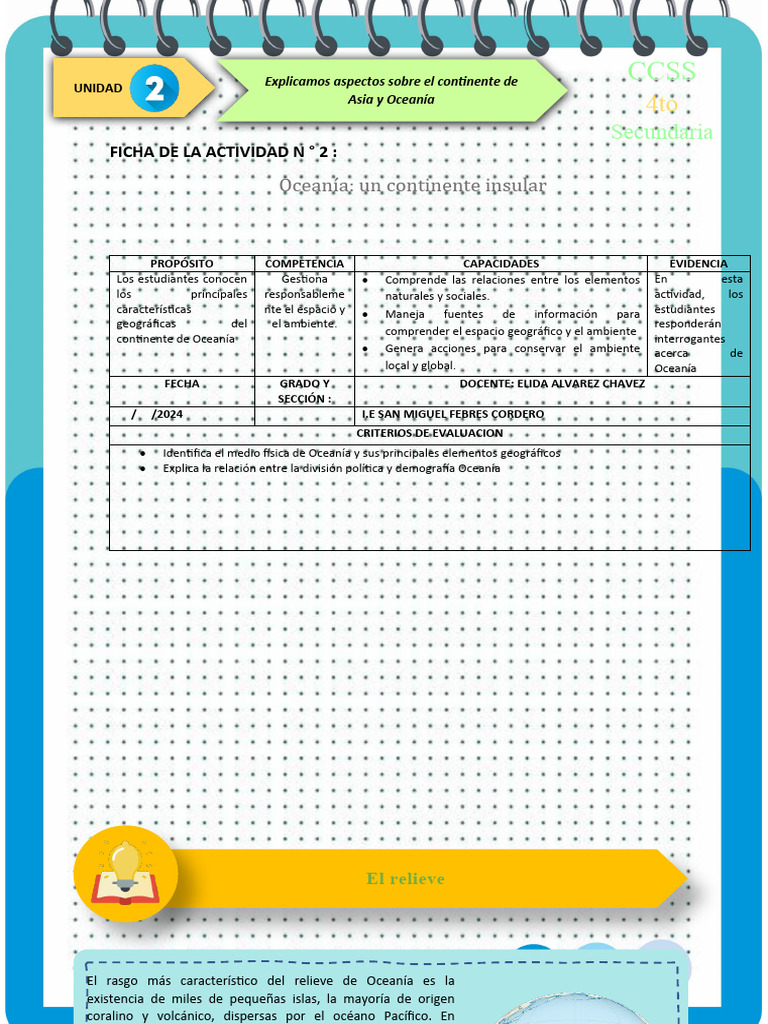 FICHA DE ACTIVIDAD N ° 2 UNIDAD N 2 CCSS PARA 4 °- FICHA DE ACTIVIDAD N ° 2 UNIDAD N 2 CCSS PARA ...