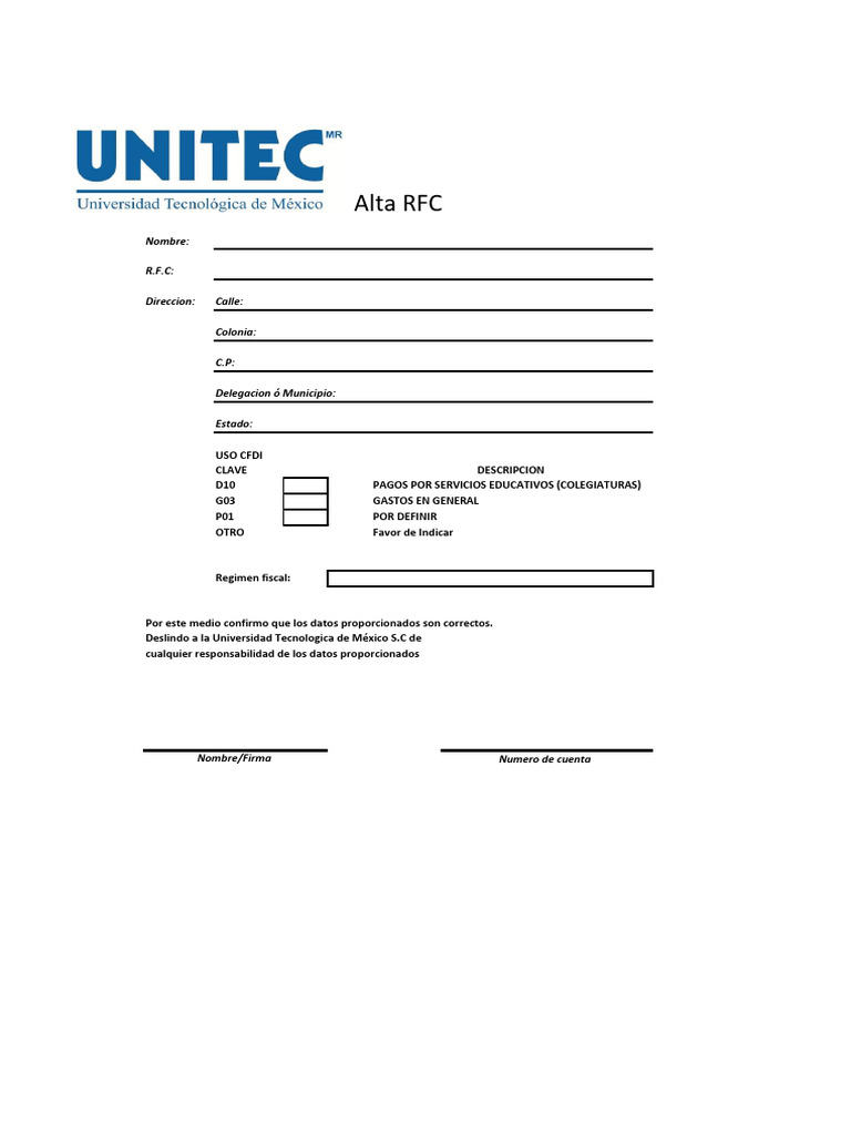 Datos Fiscales para Servicios Educativos | PDF