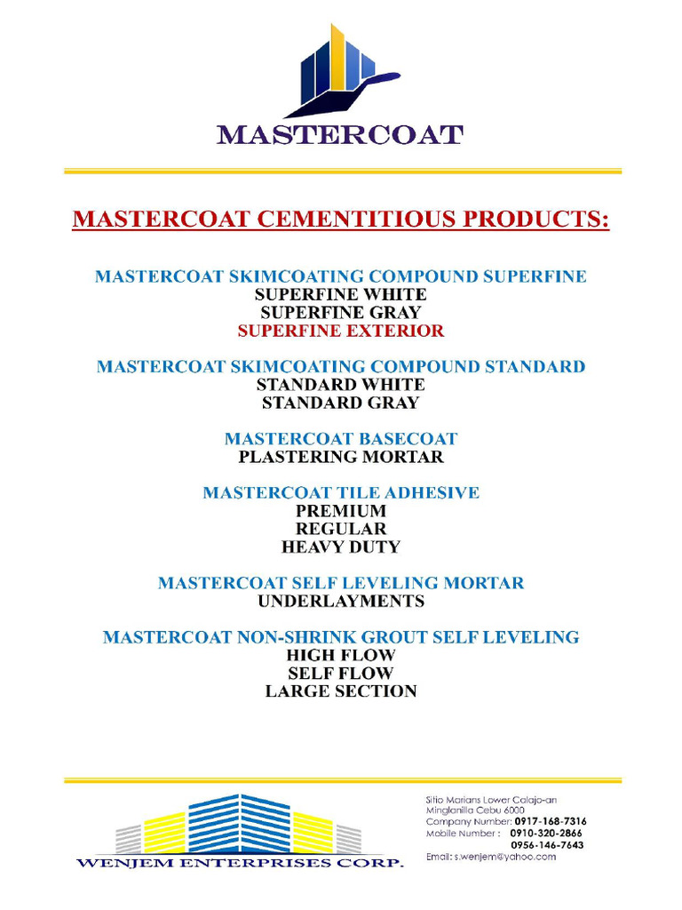 Mastercoat Product Data Sheet | PDF