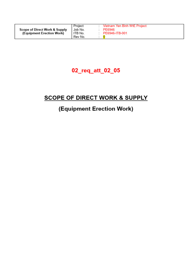 02 - Req - Att - 02 - 05 Scope of Direct Work - Equipment Erection ...