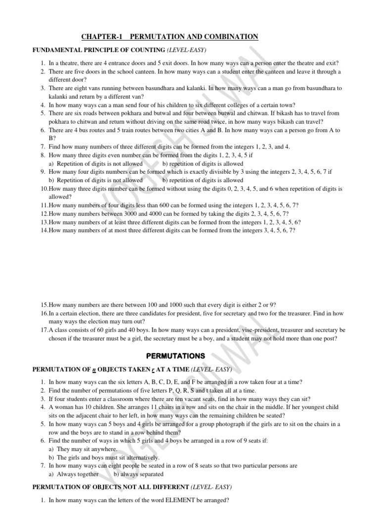 P-and-C | Download Free PDF | Permutation | Consonant