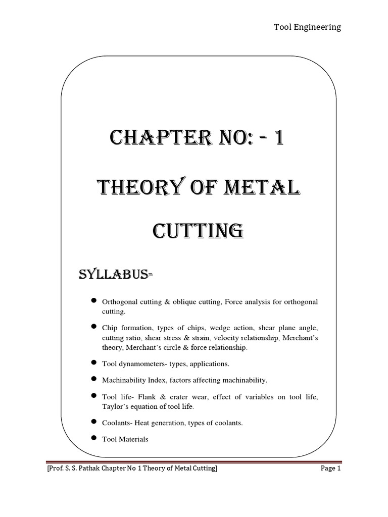 Chapter 1 | PDF | Machining | Force