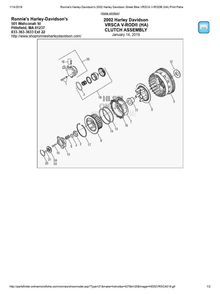 VRSC V-Rod Clutch Part Schematic | PDF | Harley Davidson