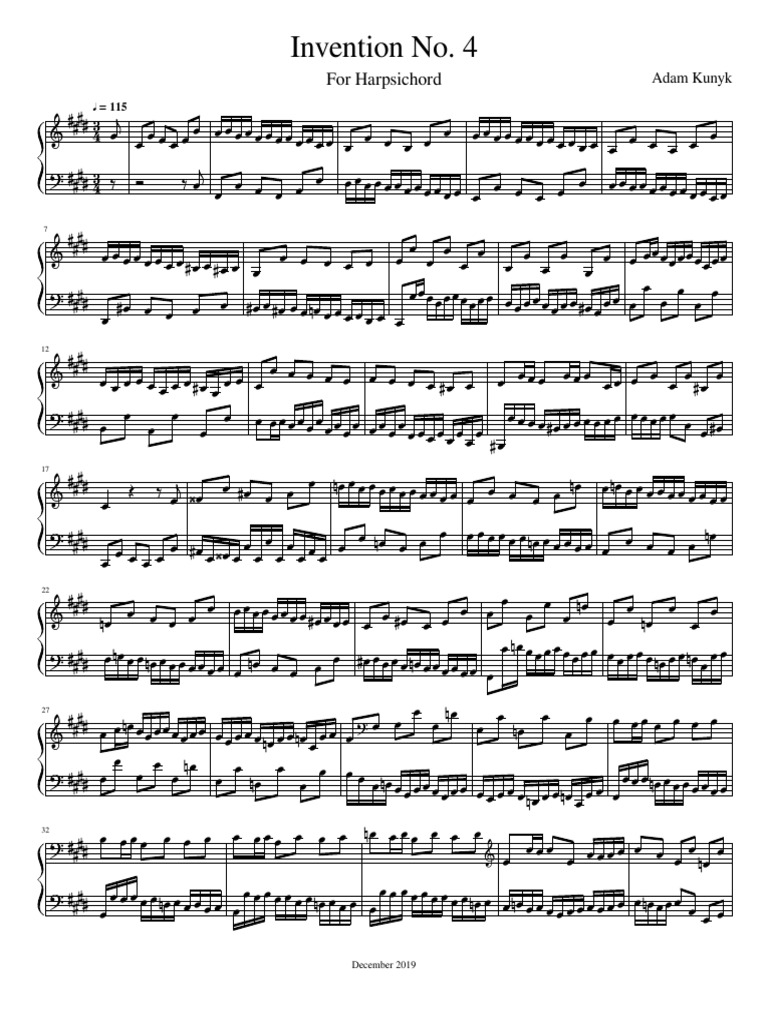 Invention No. 4 | PDF | Keyboard Instruments | Musical Instruments