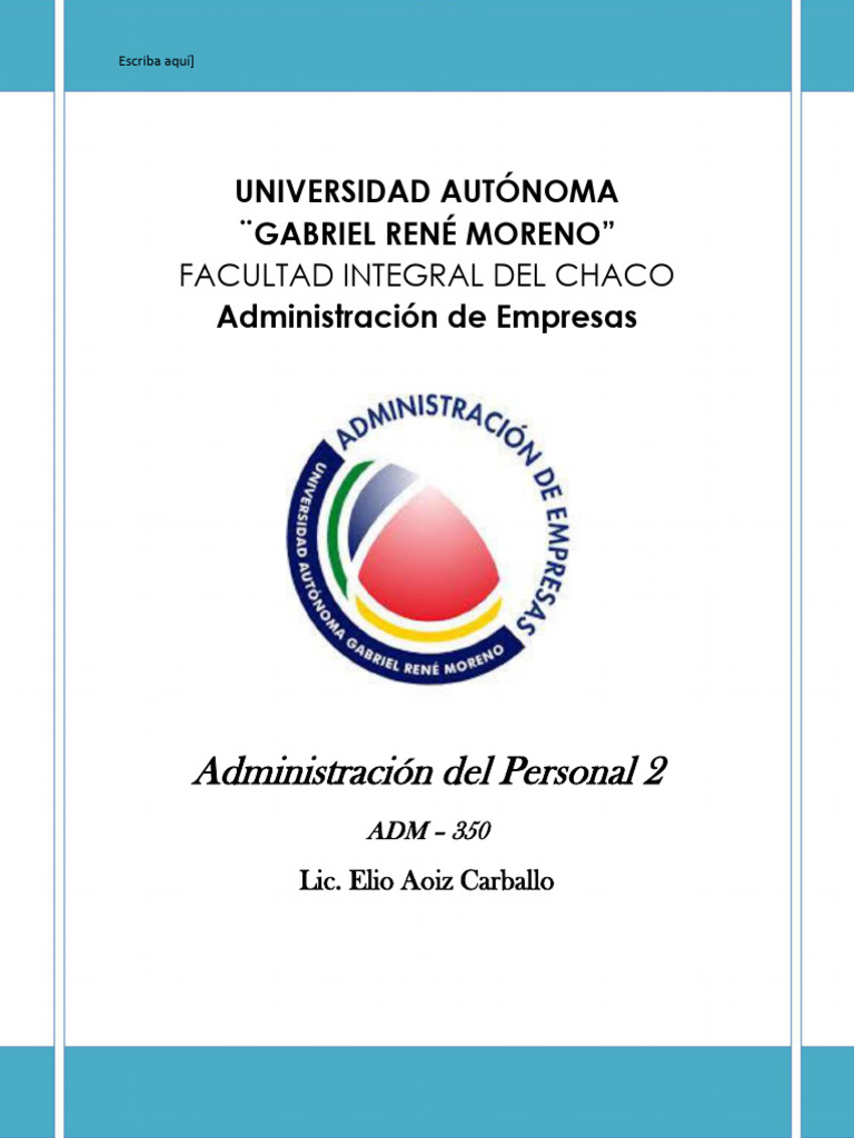 Administracion Del Personal 2 Adm 350 Completo | PDF | Gestión de ...